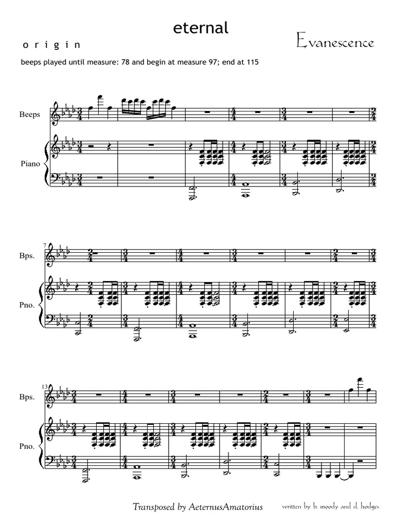 Evanescence-Eternal (FULL Sheet) | PDF | Musicology | Classical ...