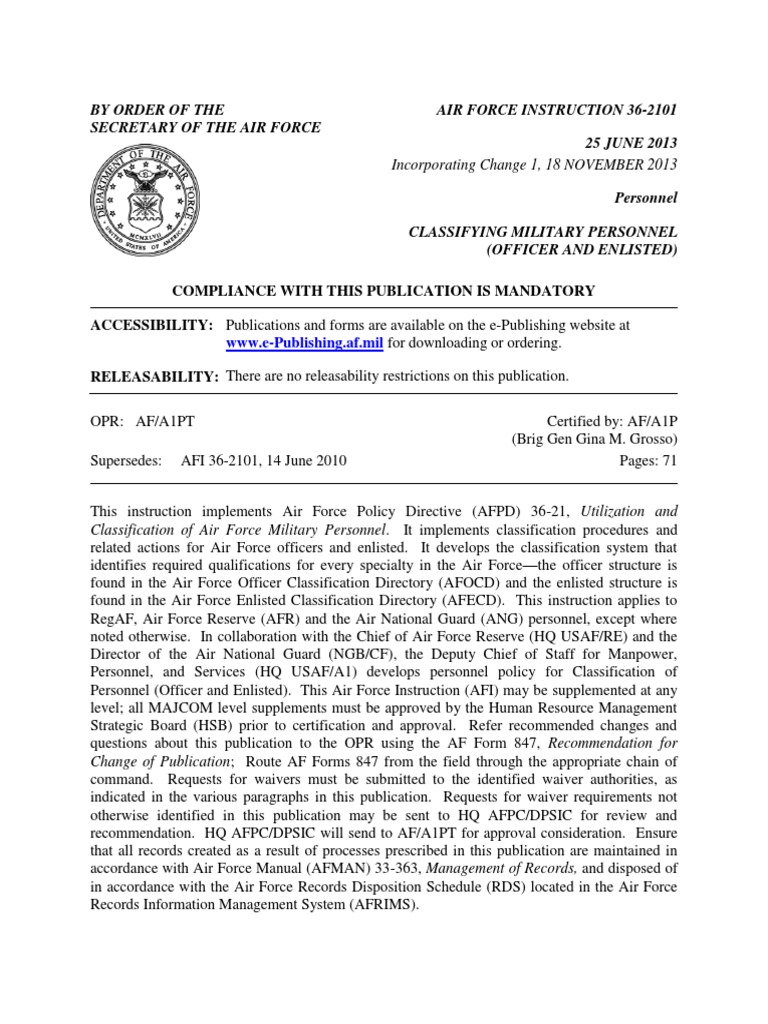 Air Force Personnel Classification | PDF | United States Air Force ...