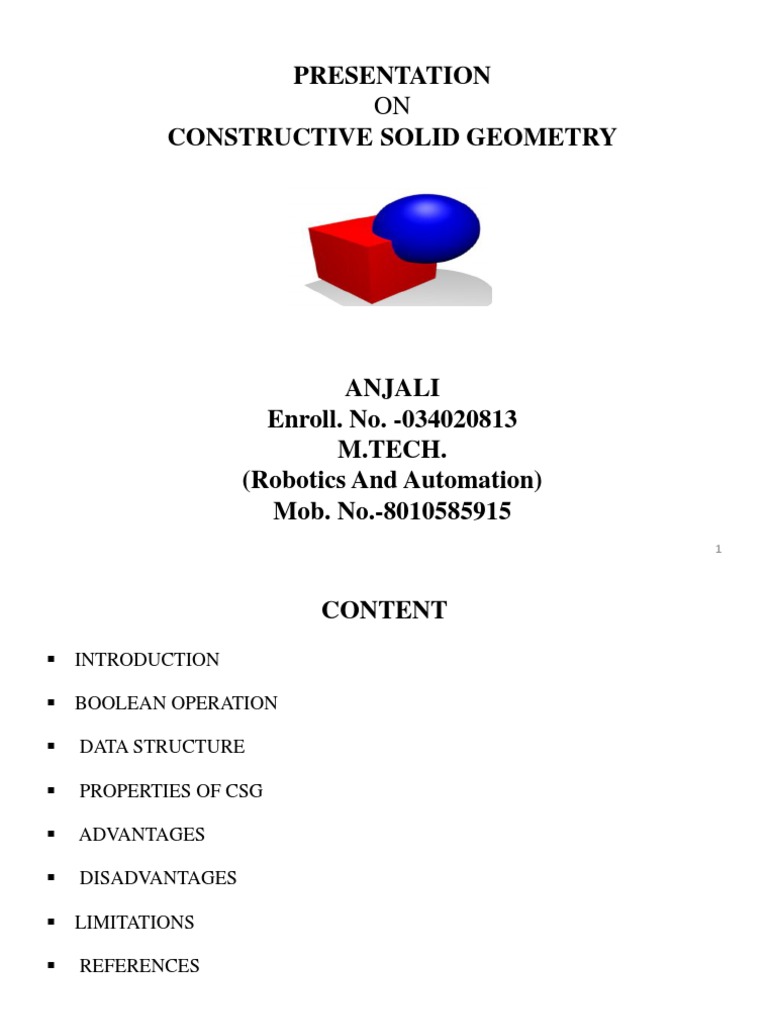 Constructive Solid Geometry | PDF | Scientific Modeling | Areas Of ...