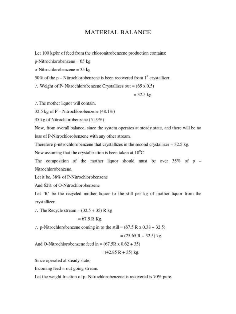 Material Balance | PDF | Sulfuric Acid | Nitric Acid
