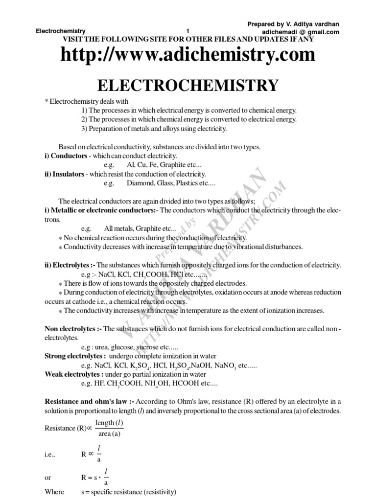 Electrochemistry IPE | PDF | Electrochemistry | Anode