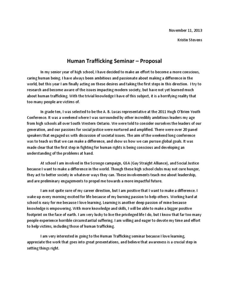 Human Trafficking Proposal | PDF | Human Trafficking