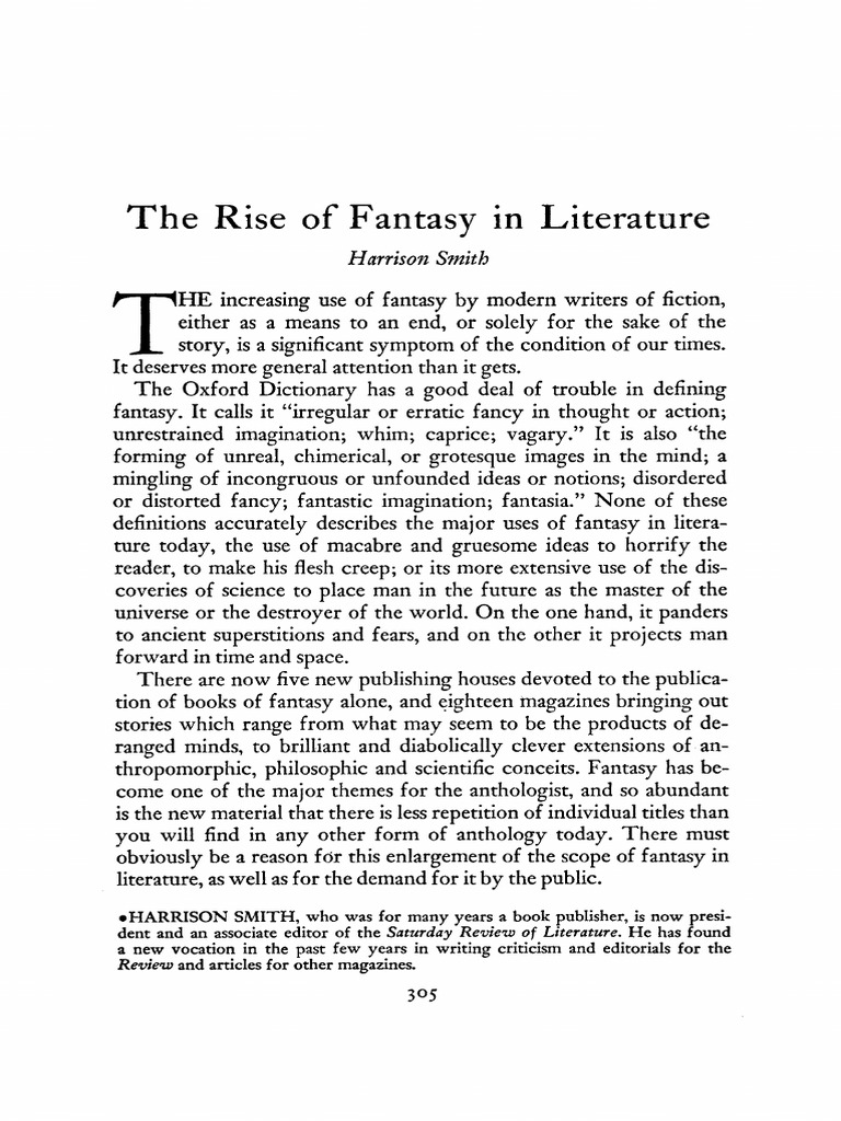 The Rise of Fantasy in Literature | PDF