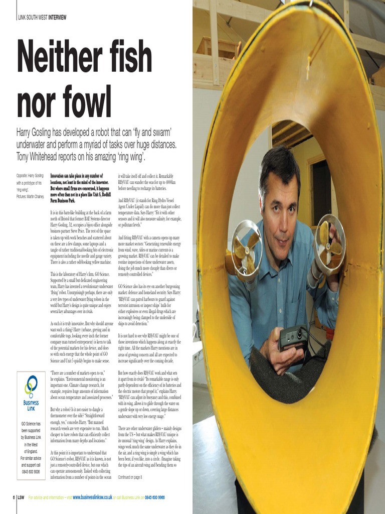 Neither Fish Nor Fowl, Profile On GO Science | PDF | Robot | Robotics