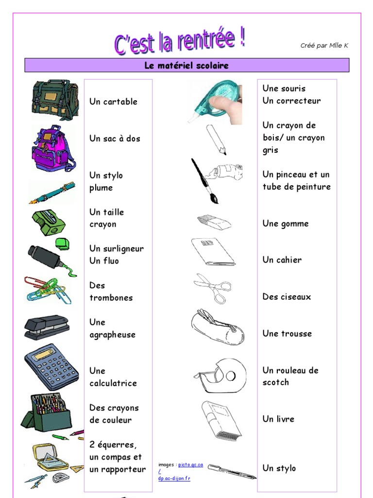 Liste du matériel scolaire essentiel | PDF