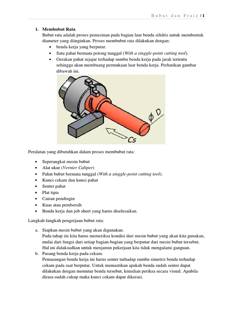 Membubut Rata | PDF | Komputer | Teknologi & Rekayasa