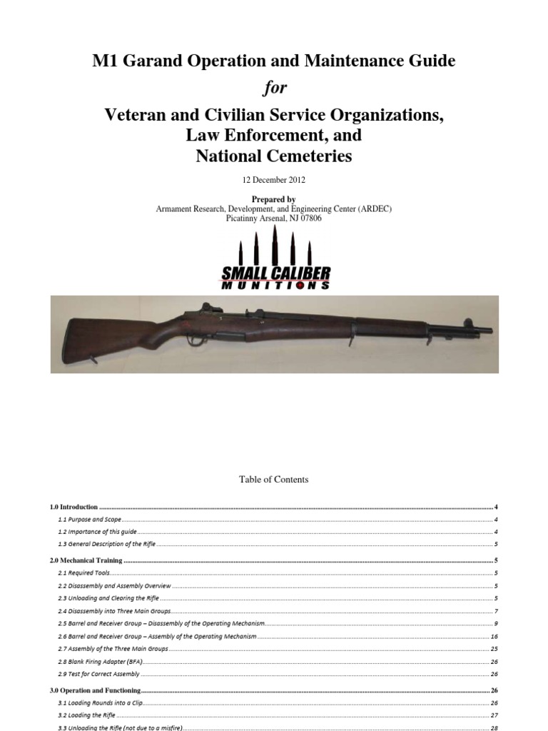 M1 Garand Lubrication Guide | PDF | Cartridge (Firearms) | Rifle