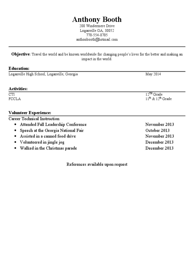 Anthony Booth: Volunteer Experience | PDF | Social Science