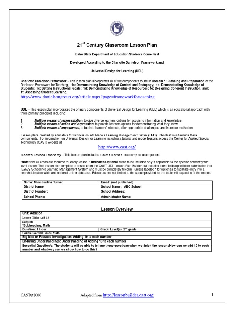 21st Century Classroom Lesson Plan | PDF | Lesson Plan | Educational ...