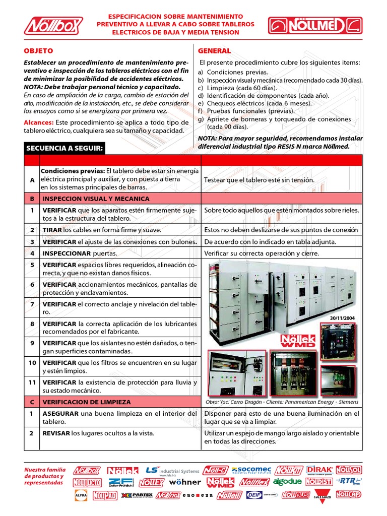 Inspeccion de Tableros Electricos | PDF | Transformador | Resistencia Eléctrica y Conductancia