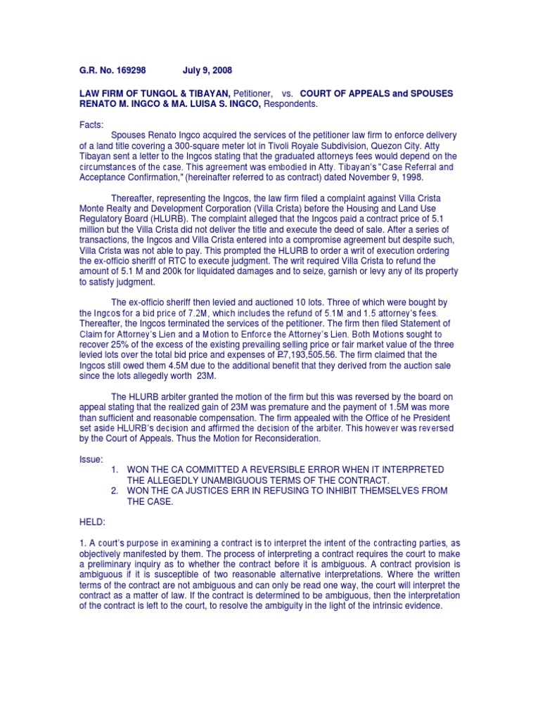 Ingco vs. Tungol: Attorney's Fees Dispute | PDF | Attorney's Fee | Appeal