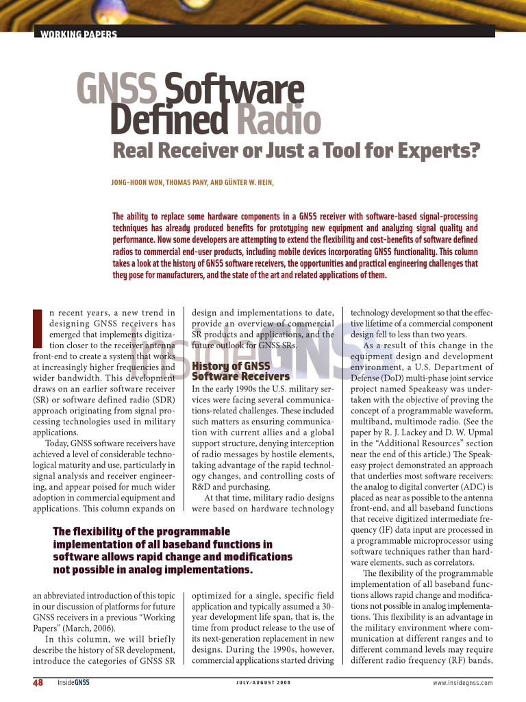 GNSS SDR Real Receiver or Just Tool For Experts | PDF | Global ...