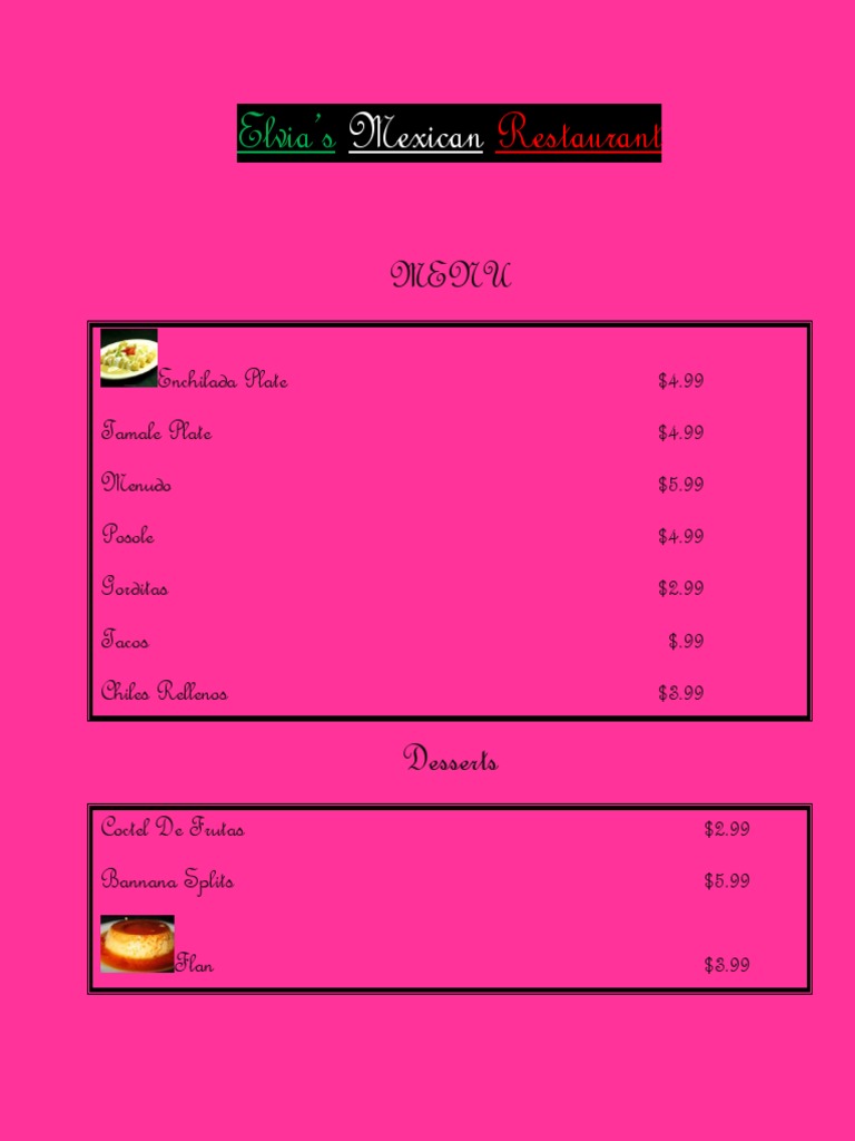 Authentic Mexican Restaurant Menu | PDF
