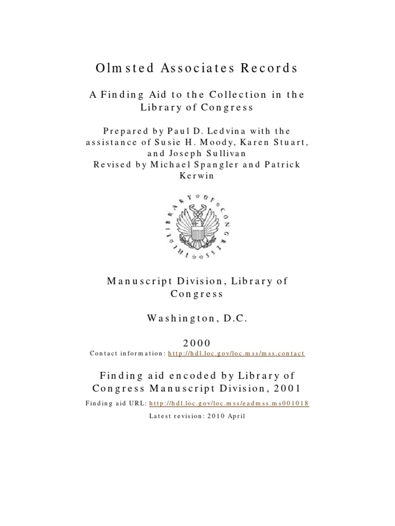 FA Records of The OA at The LC | PDF | Library Of Congress | Microform