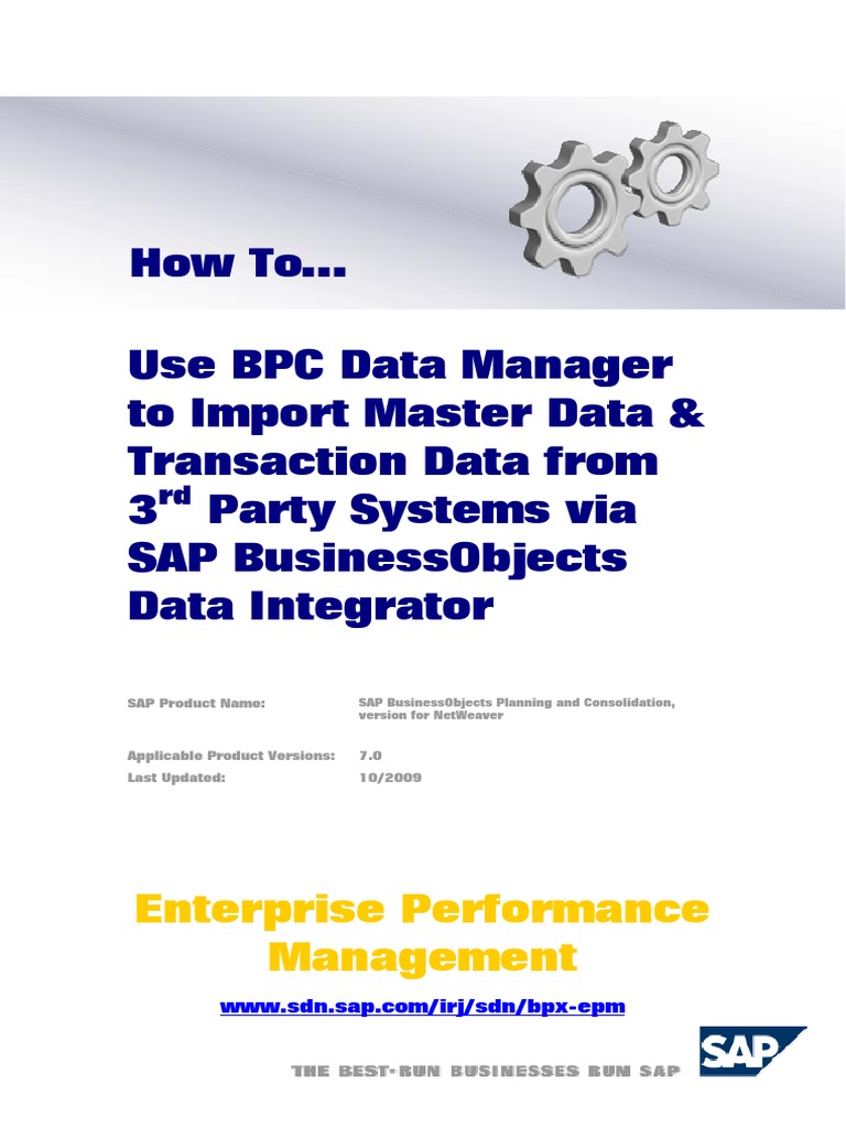 How To Use BPC Data Manager To Import Master Data & Transaction Data ...