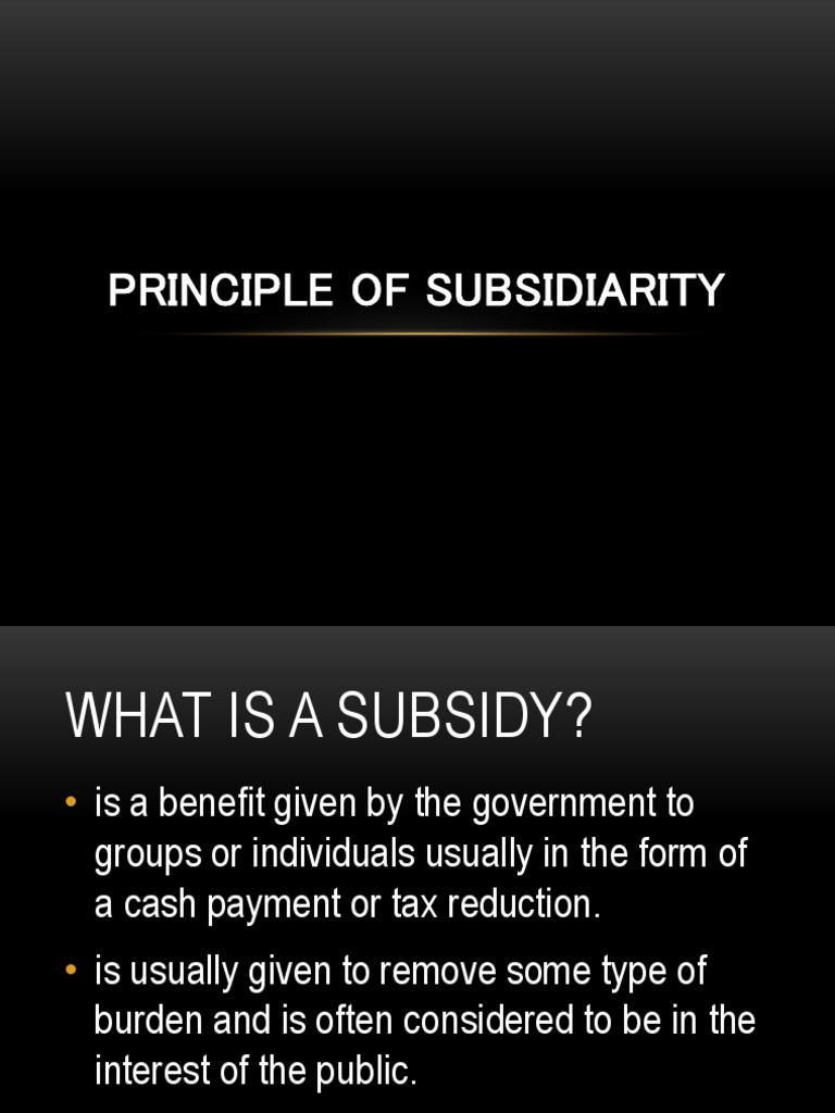 Principle of Subsidiarity | PDF