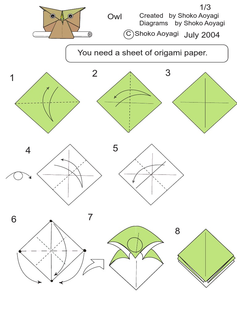 Step-by-Step Origami Owl Instructions | PDF | Home & Garden | Art