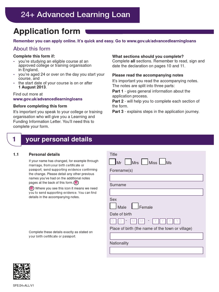 Application Form: Advanced Learning Loan | PDF | Loans | Government ...
