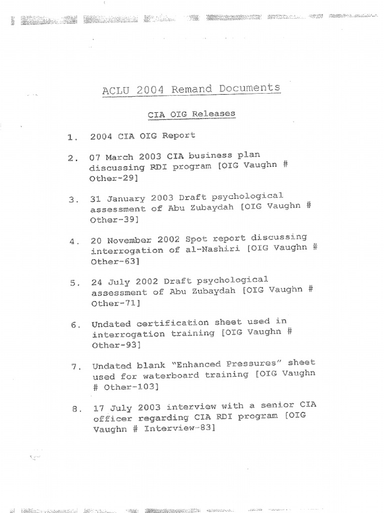 CIA Oig Report | PDF | Torture | Interrogation Techniques