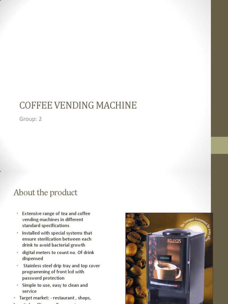 Coffee Vending Machines Overview and Specs | PDF | Vending Machine | Coffee