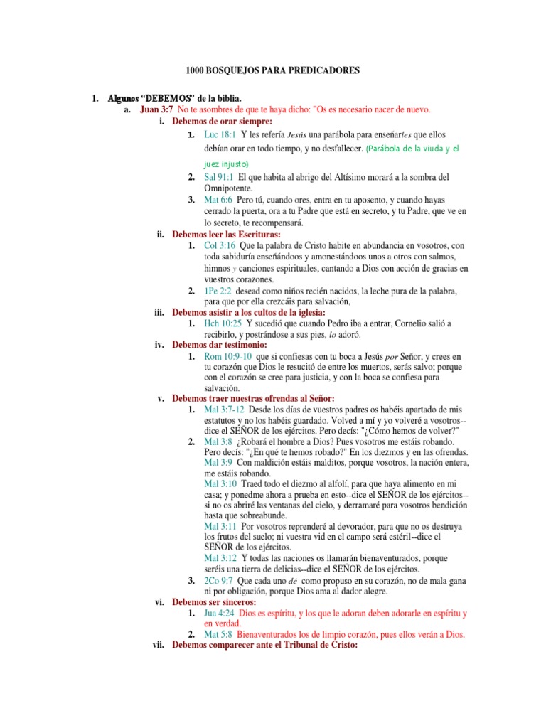 1000 Bosquejos para Predicadores - La Oracion | PDF | Oración | Comportamiento religioso y ...