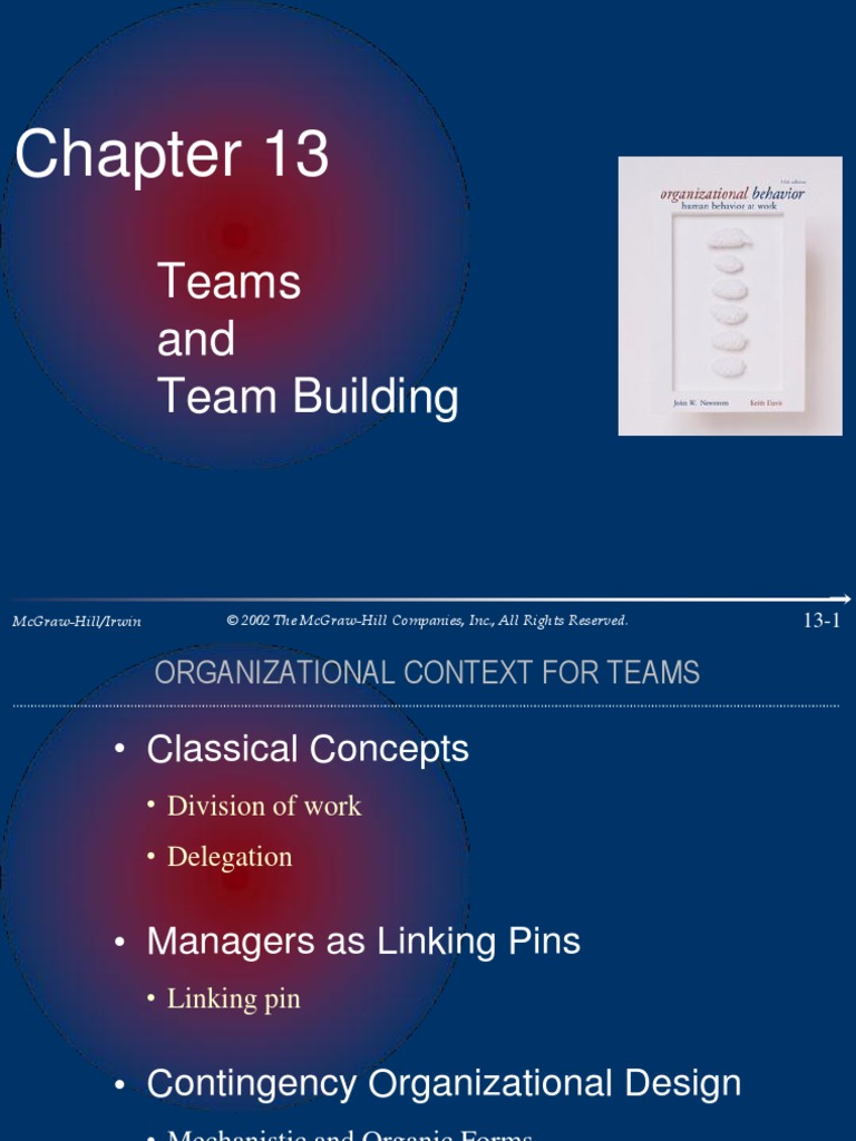 Ch13-Teams and Team Building | PDF | Team Building | Industrial And ...