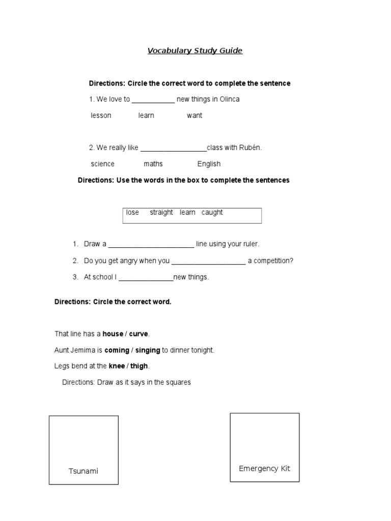 Vocabulary Study Guide | PDF | Language Arts & Discipline | Foreign ...