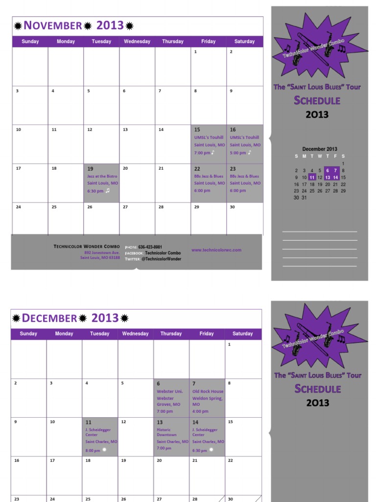 7 Tour Calendar | PDF
