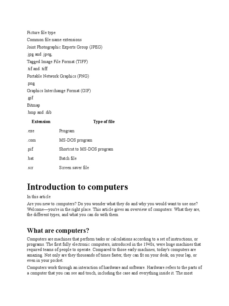 Introduction To Computers | PDF | Personal Computers | Mail