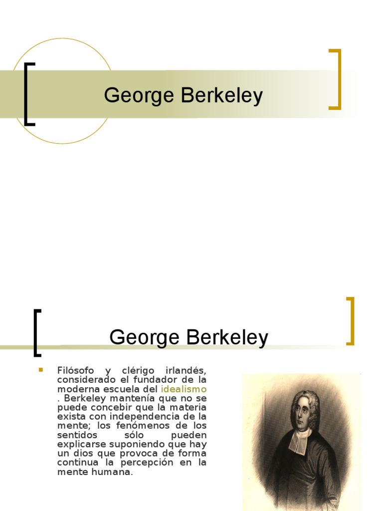 George Berkeley | PDF | Existencia | Filosofía