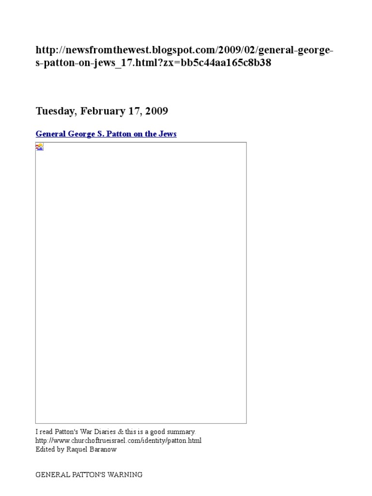 Patton's Controversial Views on Jews | PDF | George S. Patton ...
