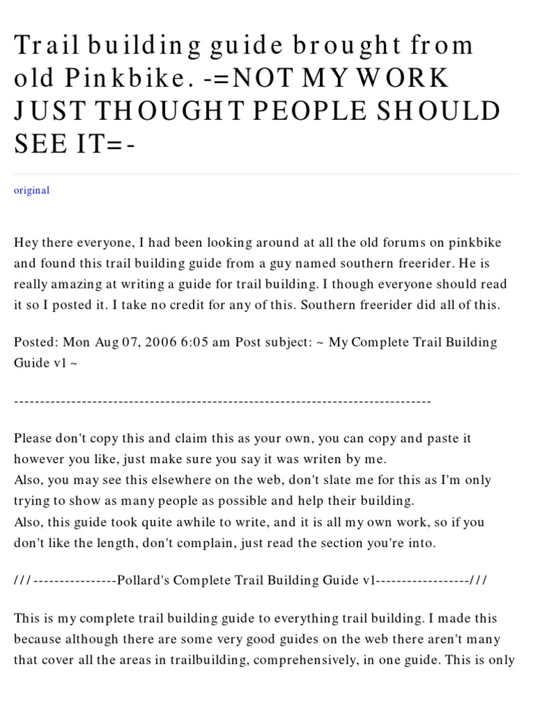 Pollard's Complete Trail Building Guide | PDF | Trail | Loam