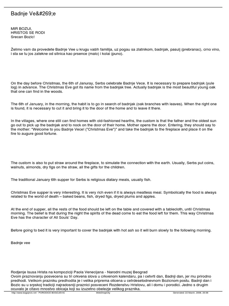 Obicaji I Trpeza | PDF