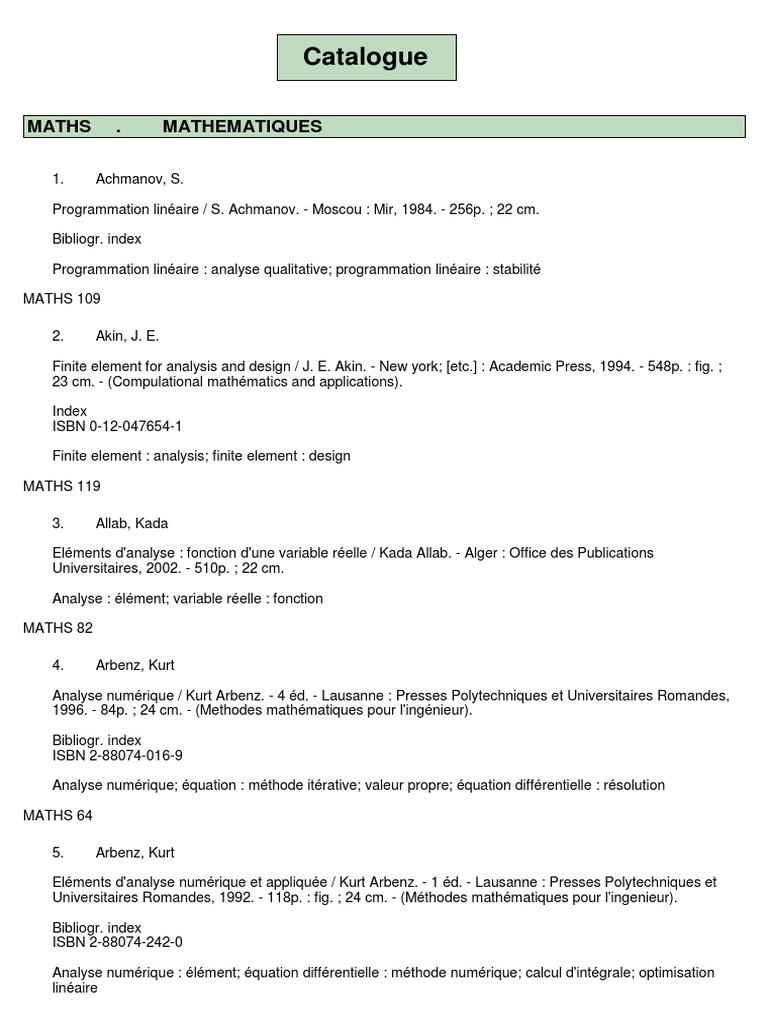 MATHEMATIQUES Cle822e55-1 | PDF | Analyse numérique | Analyse vectorielle