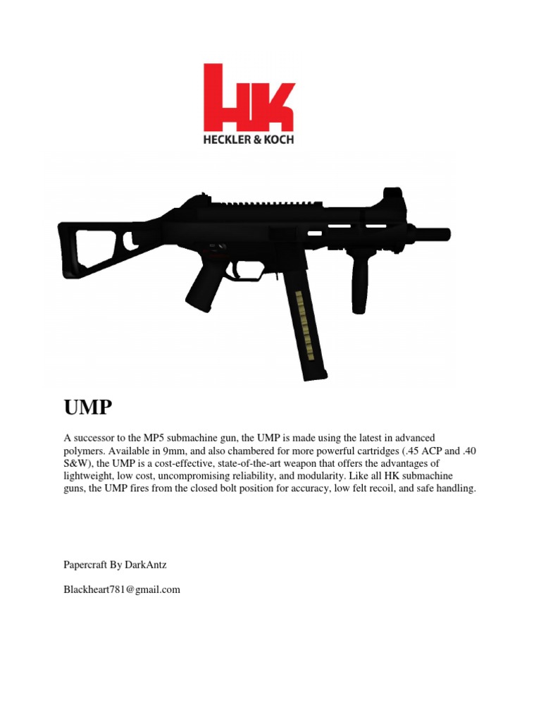 HK UMP Submachine Gun Overview | PDF