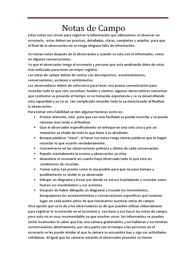 Notas de Campo (1) | Conocimiento | Conceptos psicologicos