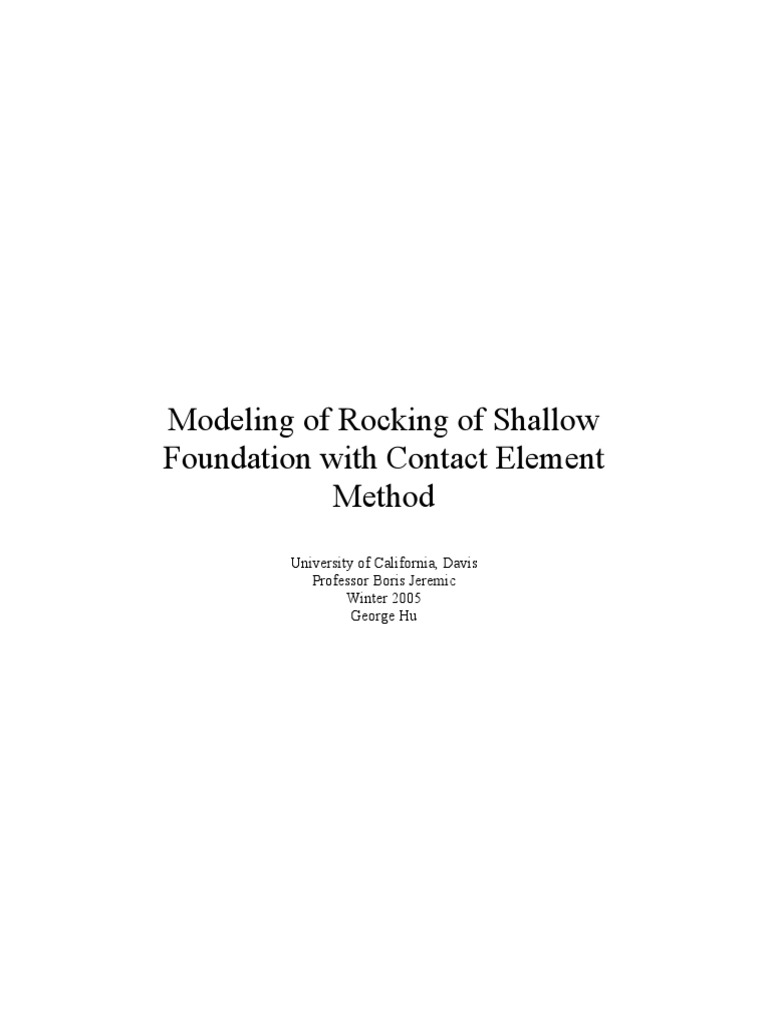 Modeling of Rocking of Shallow Foundation | PDF | Stress (Mechanics) | Geotechnical Engineering