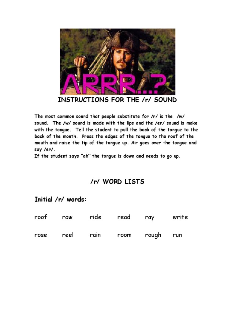 Speech Therapy: Mastering the /r/ Sound | PDF | Language Arts & Discipline