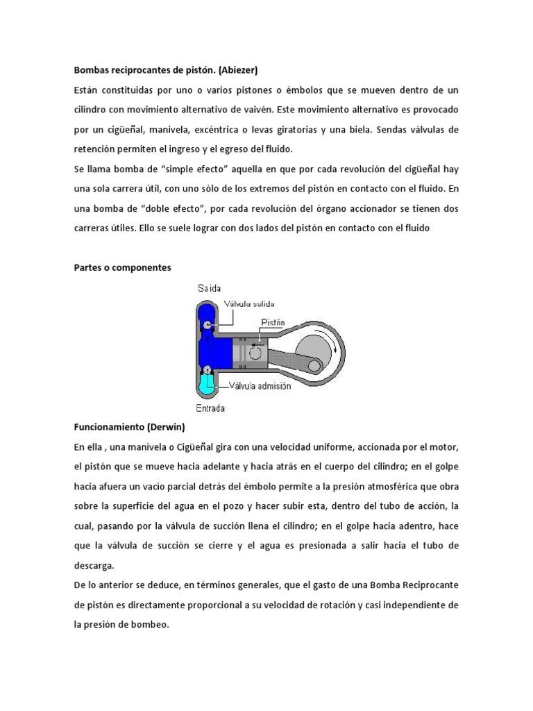 Bombas Reciprocante | PDF | Bomba | Pistón