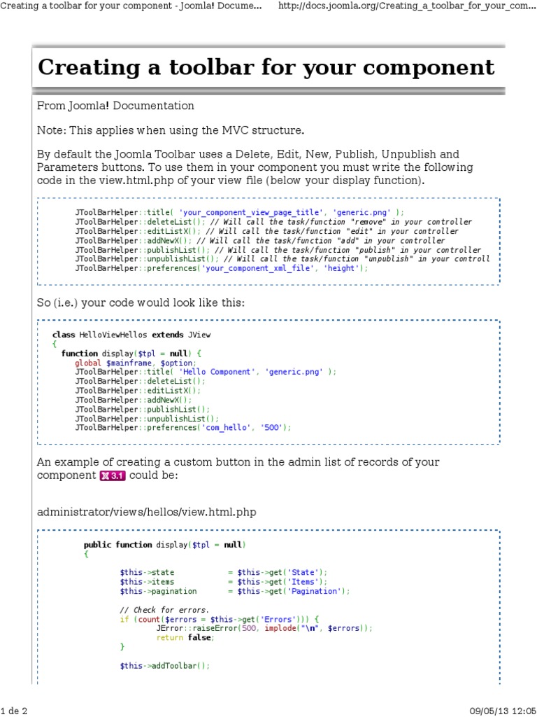 Creating A Toolbar For Your Component PDF | Download Free PDF | Computing | Computer Programming