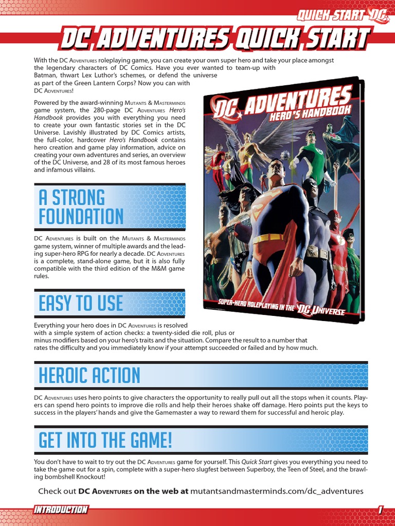 DC Adventures Quick Start | PDF | Leisure