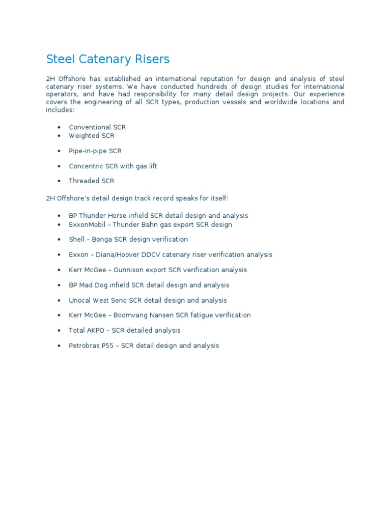 Steel Catenary Riser Design Expertise | PDF