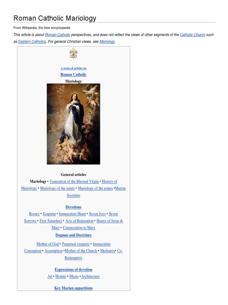 Roman Catholic Mariology | PDF | Mary, Mother Of Jesus | Our Lady Of Fátima