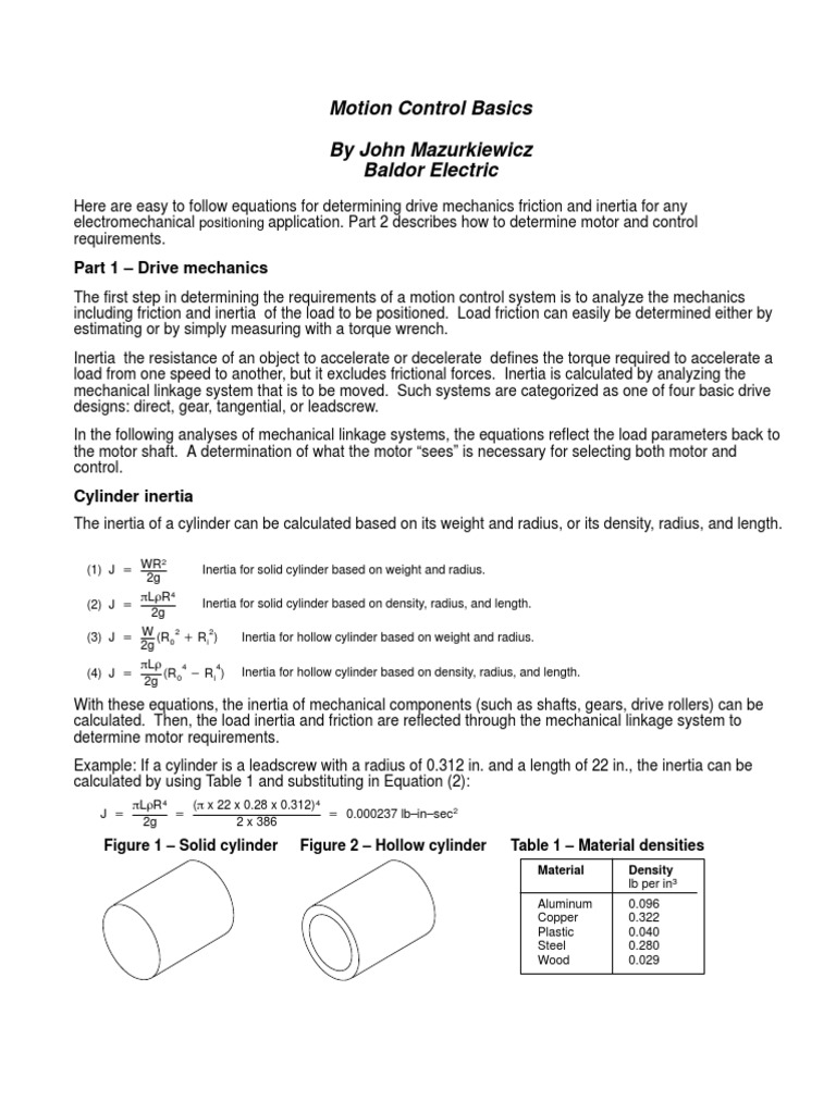 Motion Control Basics PDF | PDF | Electric Motor | Torque
