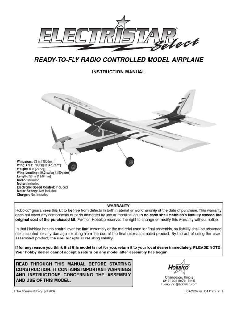 Hobbico Electristar EP Manual | PDF | Electrical Connector | Airplane