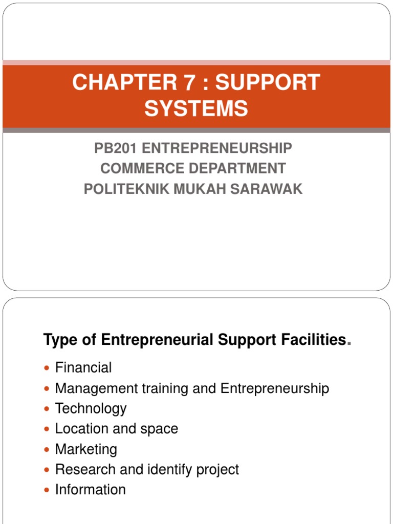 Entrepreneurial Support Systems Overview | PDF | Entrepreneurship ...