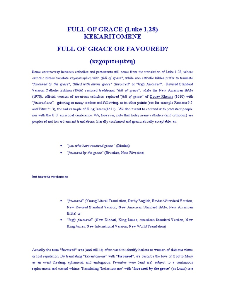 Full of Grace | PDF | Verb | Divine Grace