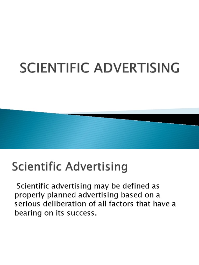 Scientific Advertising | PDF