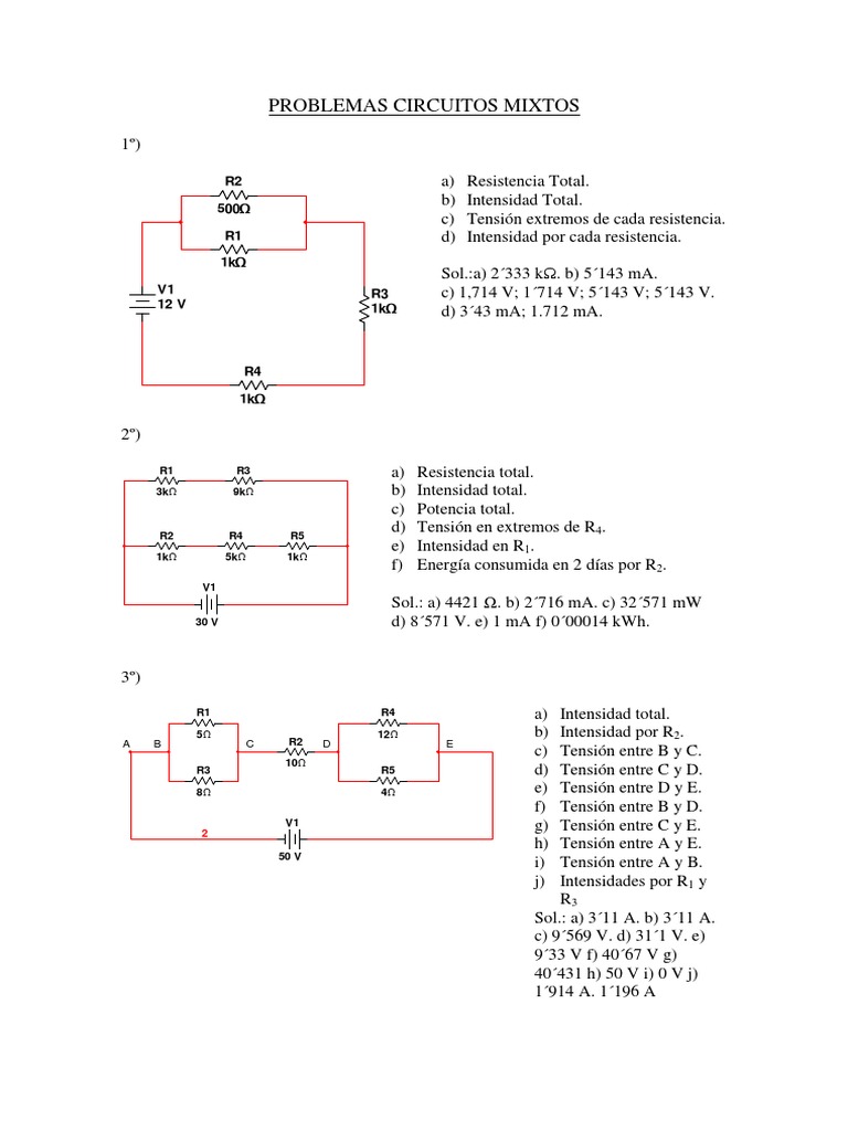 Problemas Resueltos Circuitos Mixto PDF | PDF