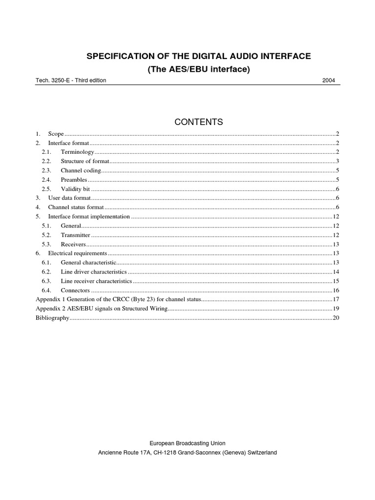 Protocolo AES EBU | PDF | Bit | Digital Audio